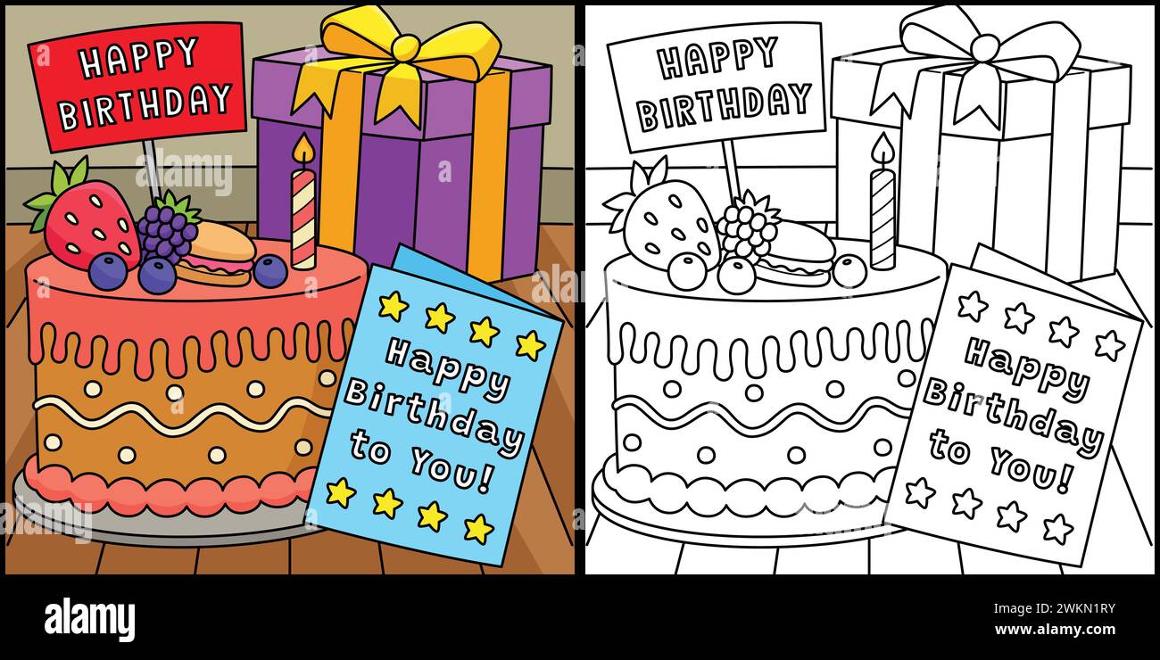 Picture Of Birthday Cake Coloring Pages Netart