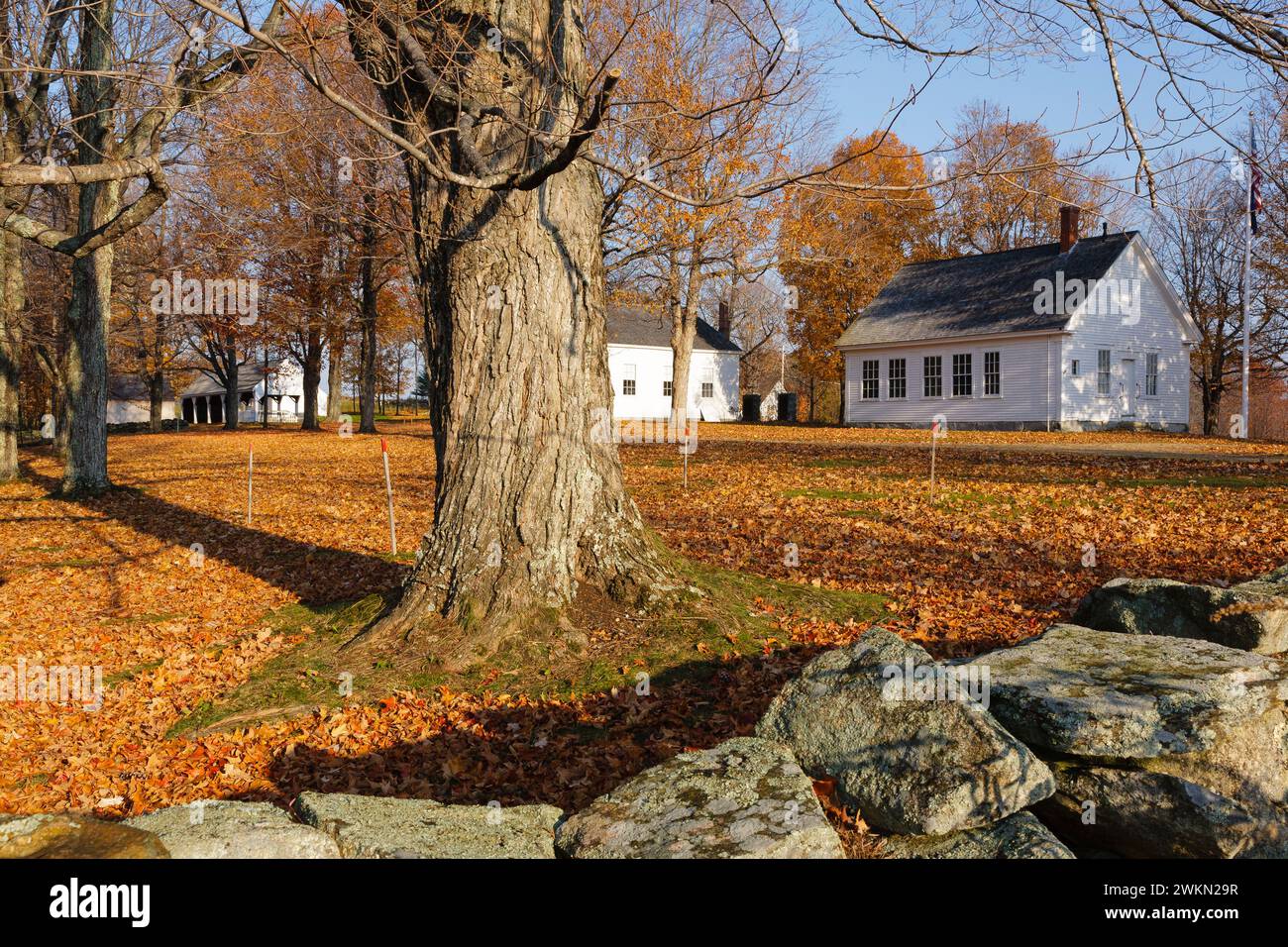 Smith Meetinghouse School in Gilmanton, New Hampshire during the autumn ...