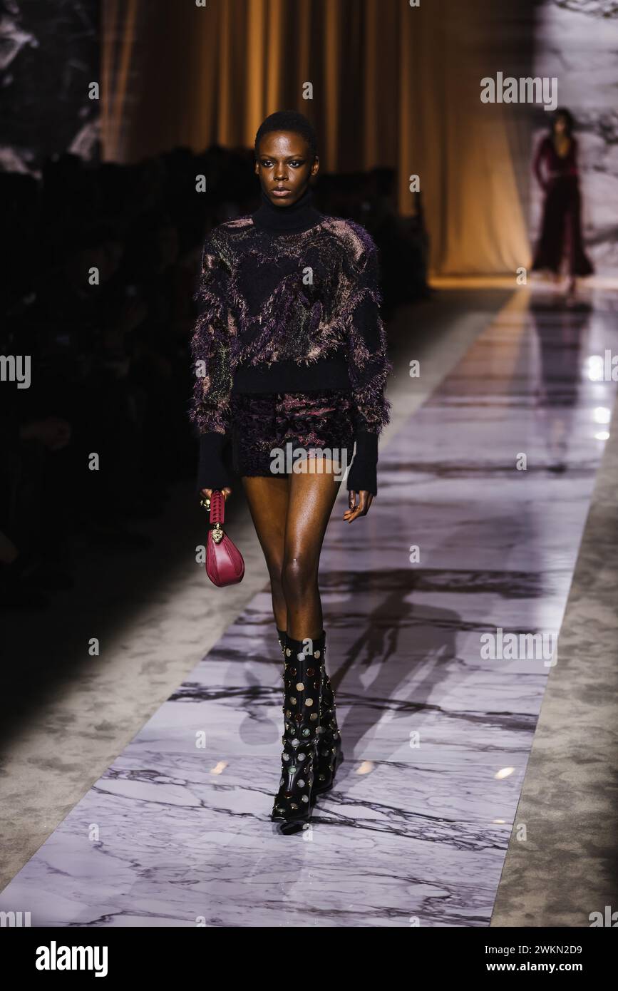 Milan, Italy. 21st Feb, 2024. Women's Fashion Autumn Winter 2024-2025 - Roberto Cavalli Fashion ...