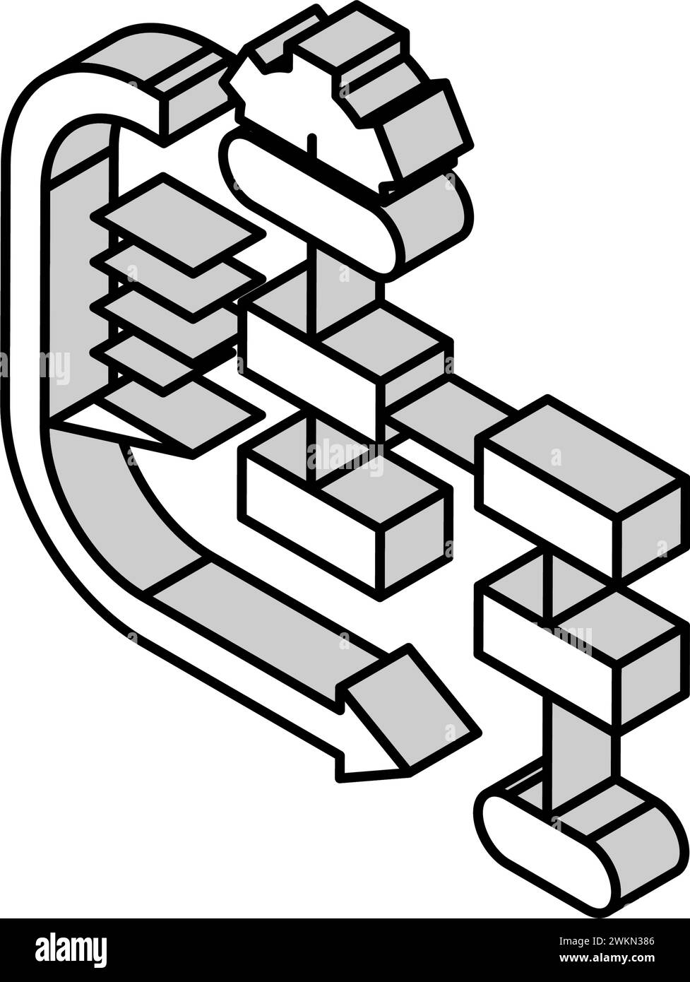 Uml Diagrams Analyst Isometric Icon Vector Illustration Stock Vector