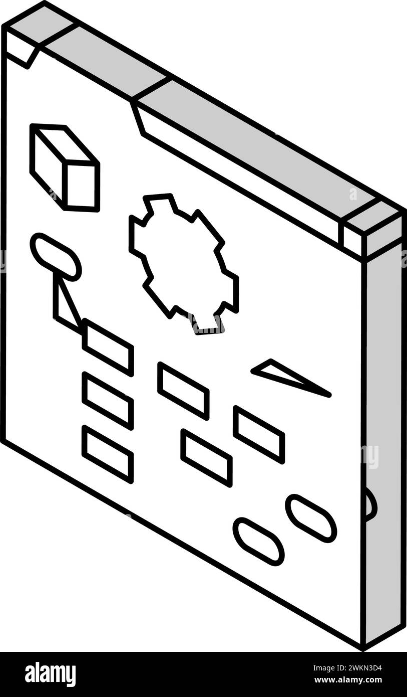 Process Modeling Analyst Isometric Icon Vector Illustration Stock