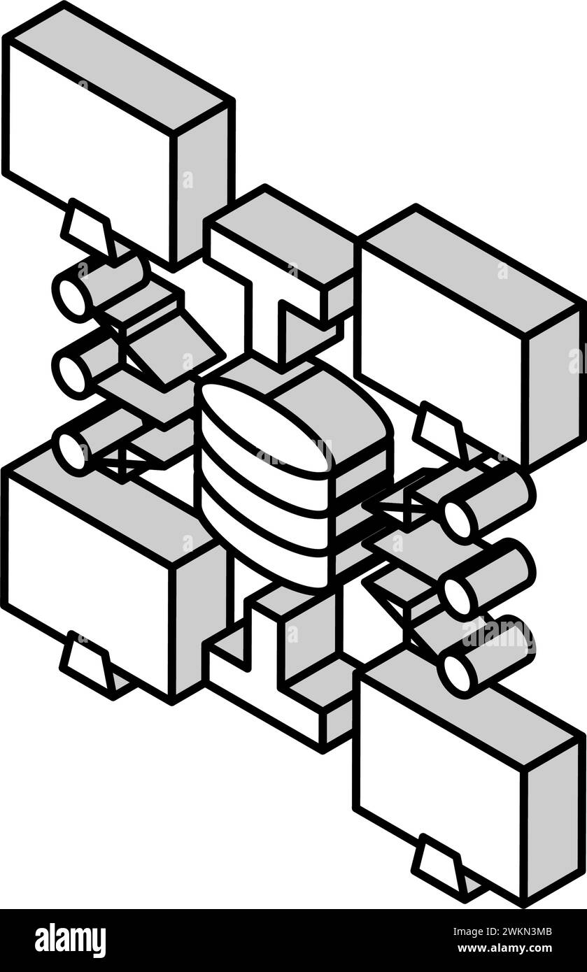 Network Topology Analyst Isometric Icon Vector Illustration Stock