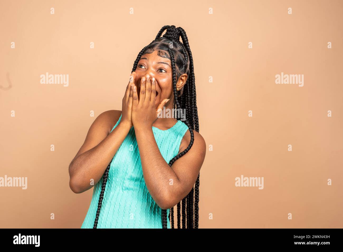 Surprised young woman shouting hi-res stock photography and images - Alamy
