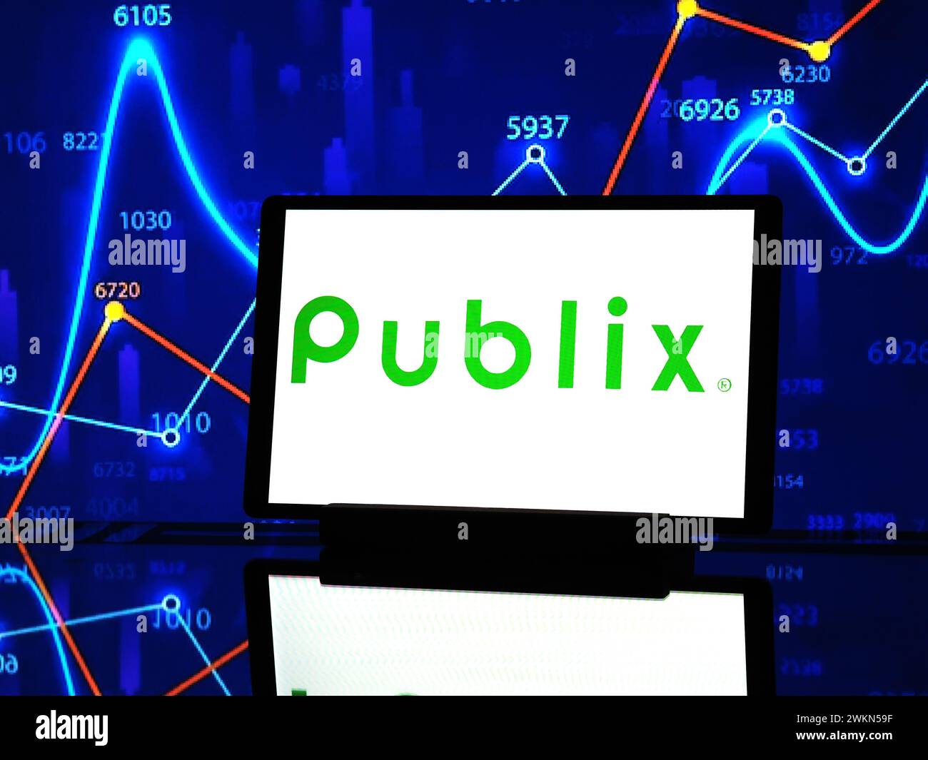 In this photo illustration, the Publix Super Markets logo seen ...