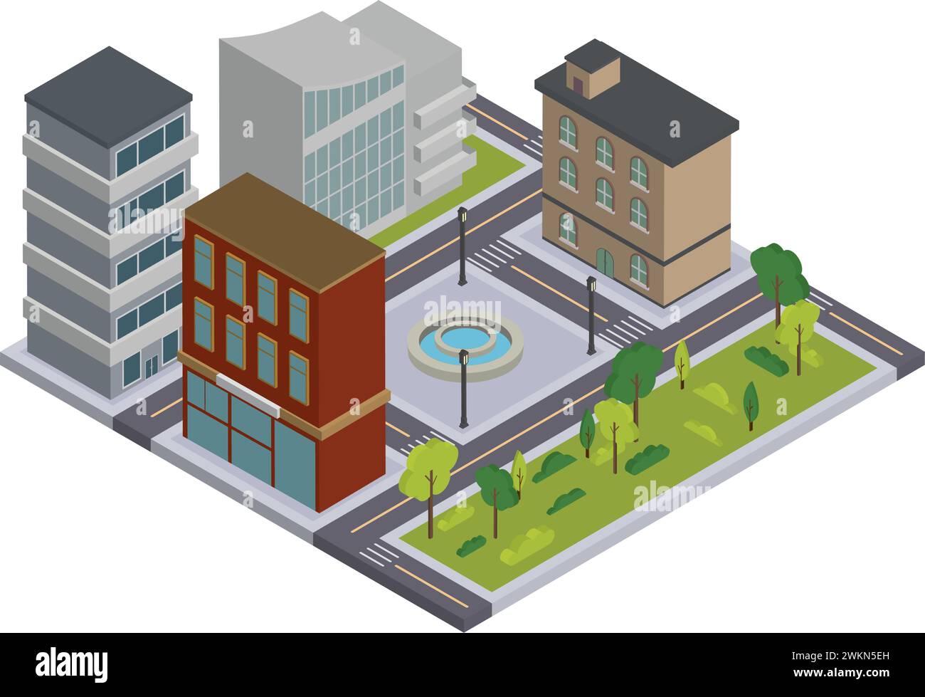 Isometric view of a city Vector illustration Stock Vector Image & Art ...