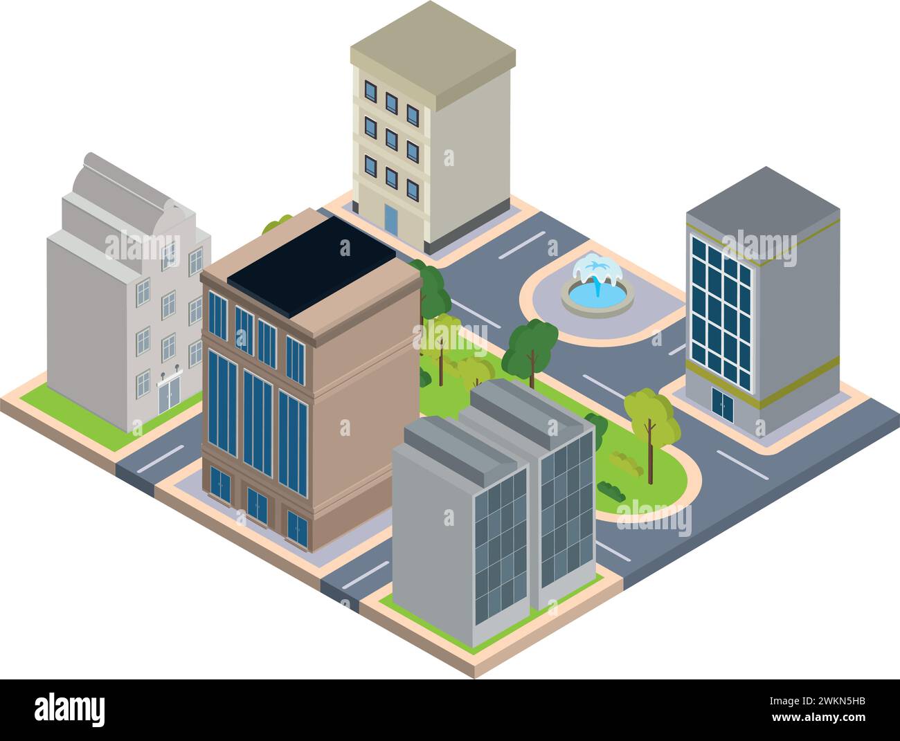 Isometric view of a city Vector illustration Stock Vector Image & Art ...