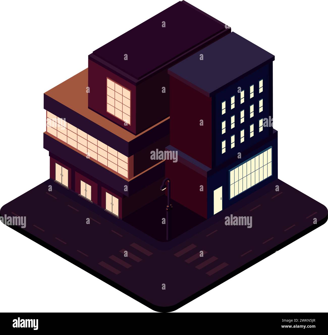Colored isometric building icon Vector illustration Stock Vector Image ...