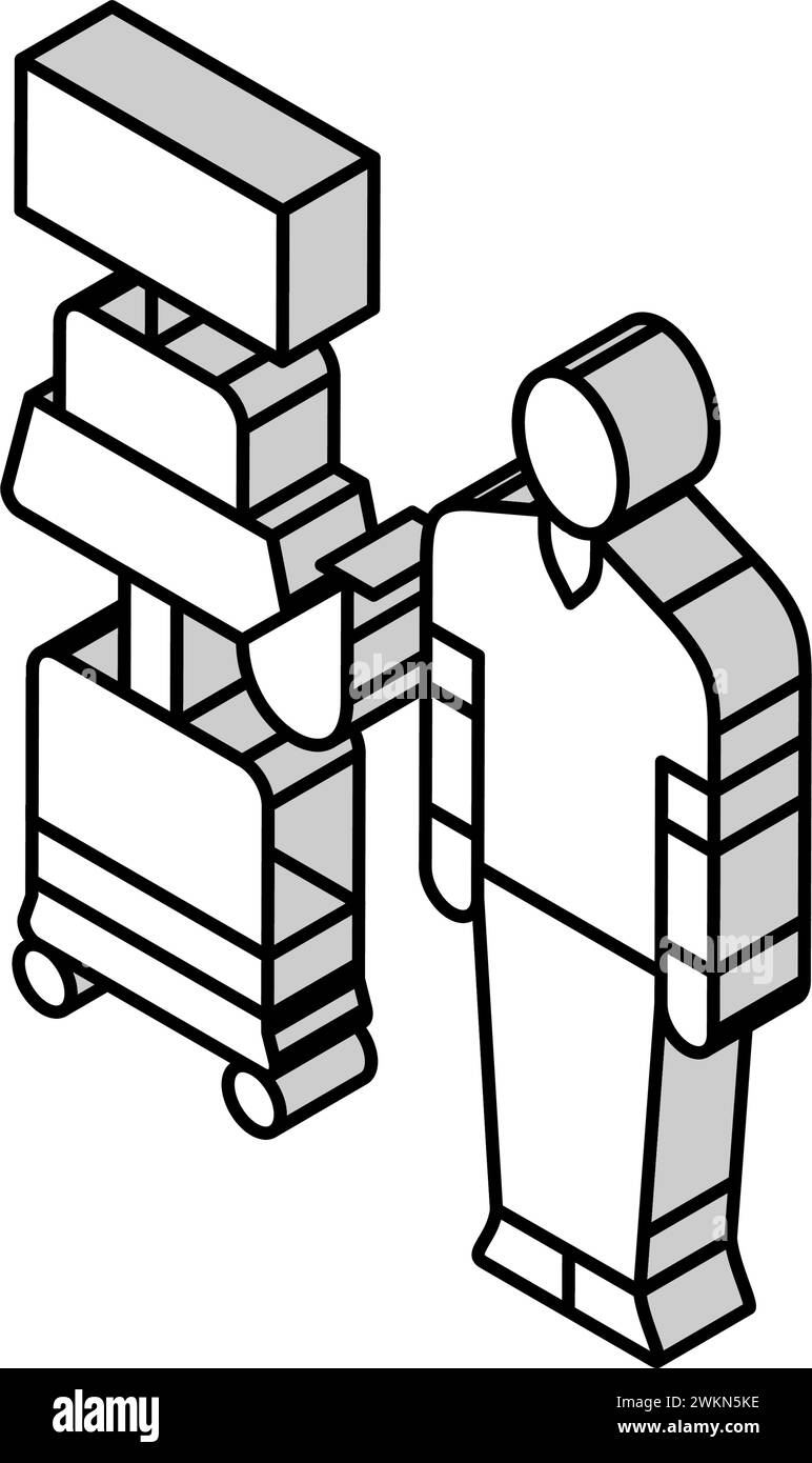 ultrasound technician probe isometric icon vector illustration Stock ...