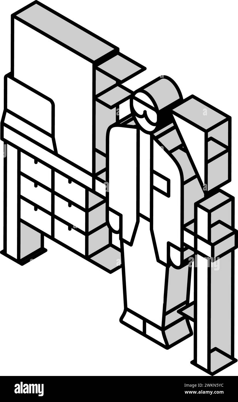 medical technologist at workbench isometric icon vector illustration ...