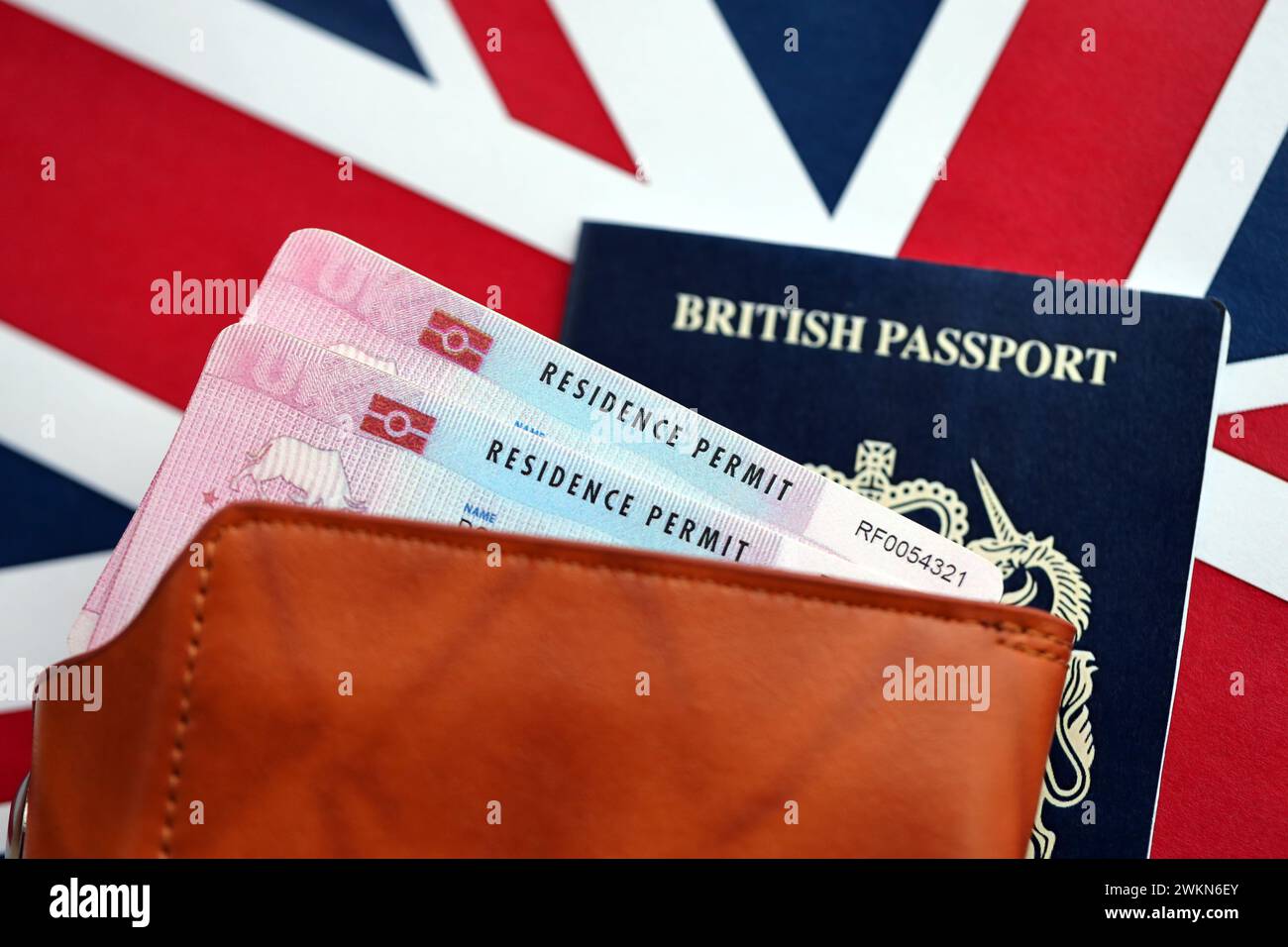 Residence Permit BRP card and British Passport of United Kingdom on ...