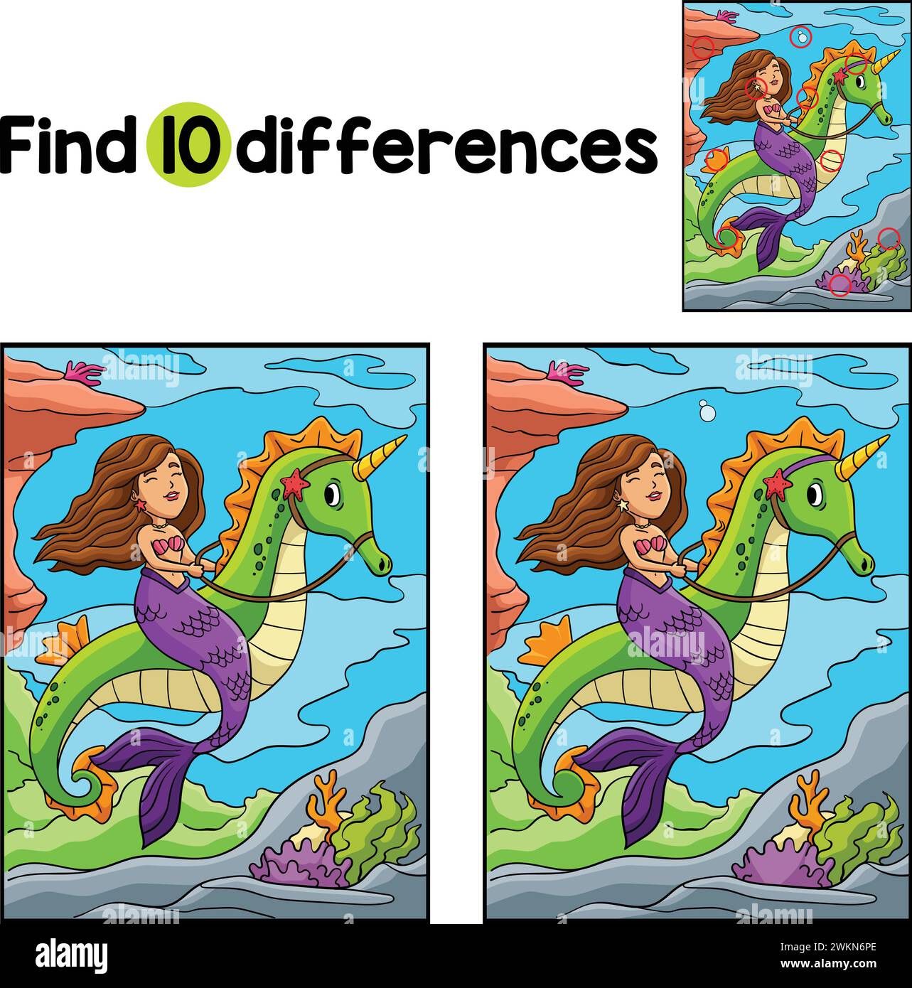 Mermaid with sea horse hi-res stock photography and images - Alamy