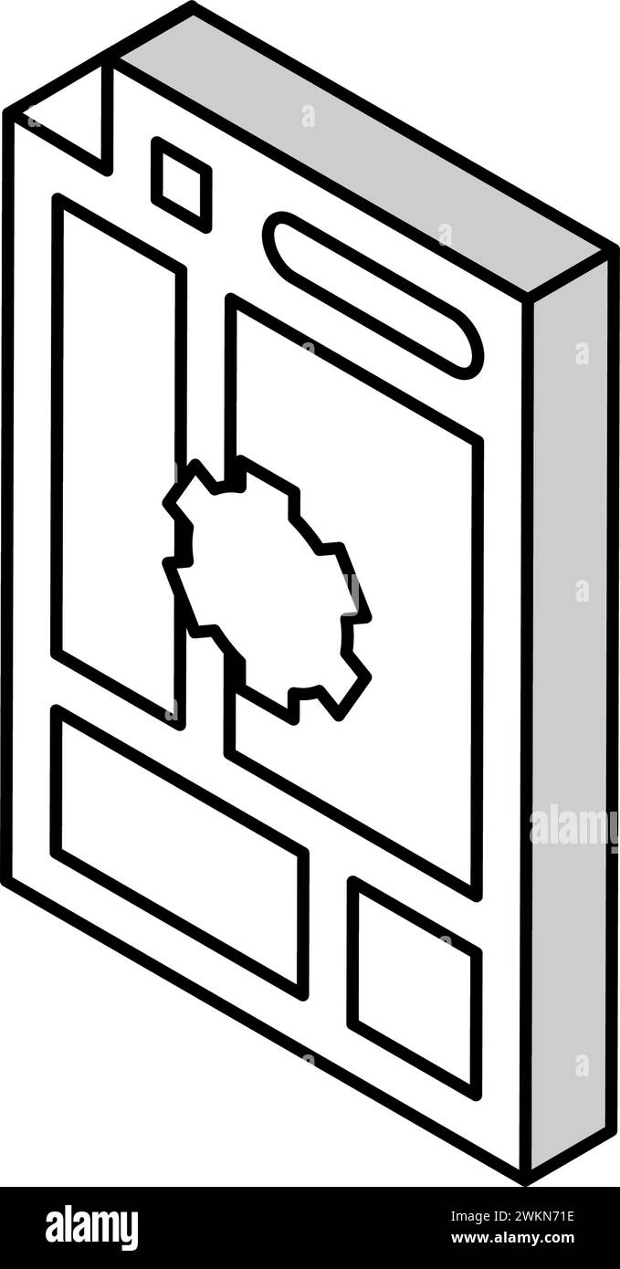 document layout technical writer isometric icon vector illustration ...