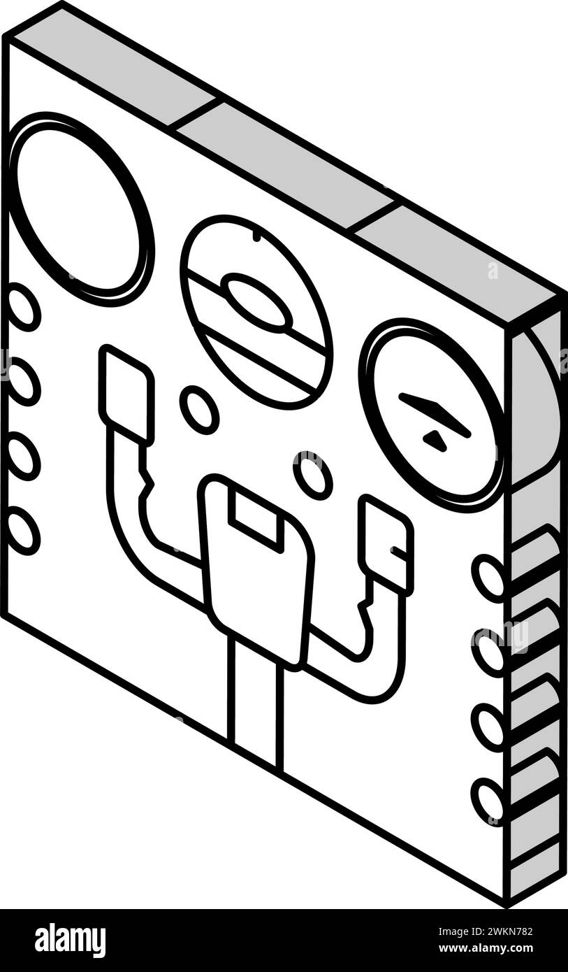 instrument panel aircraft isometric icon vector illustration Stock ...