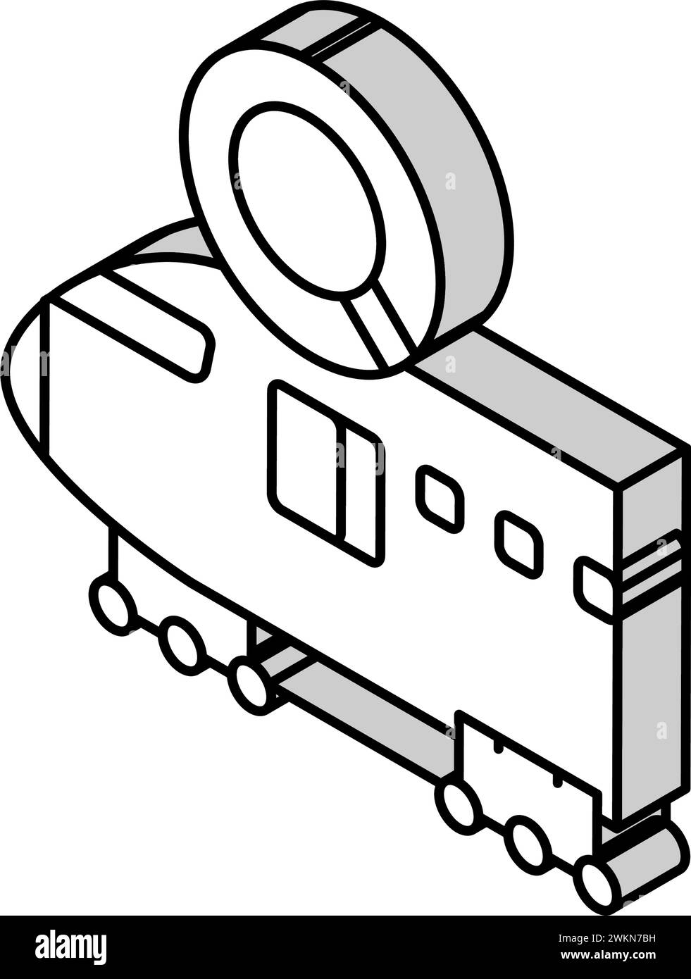 fuselage examination aircraft isometric icon vector illustration Stock ...