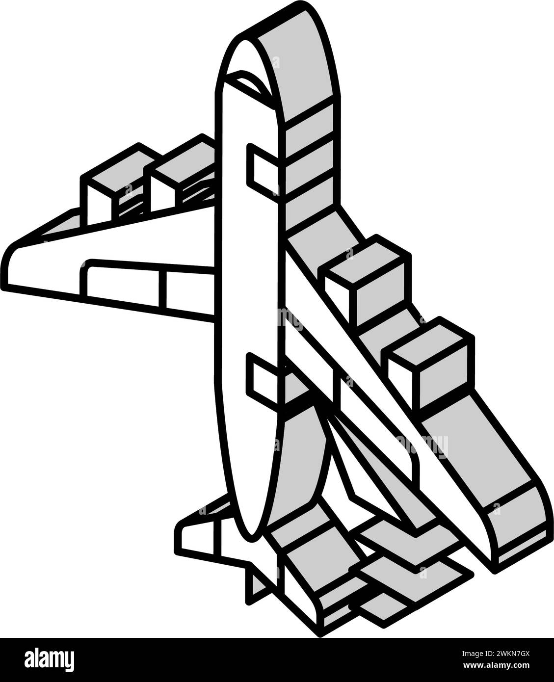 hydraulic systems aircraft isometric icon vector illustration Stock ...