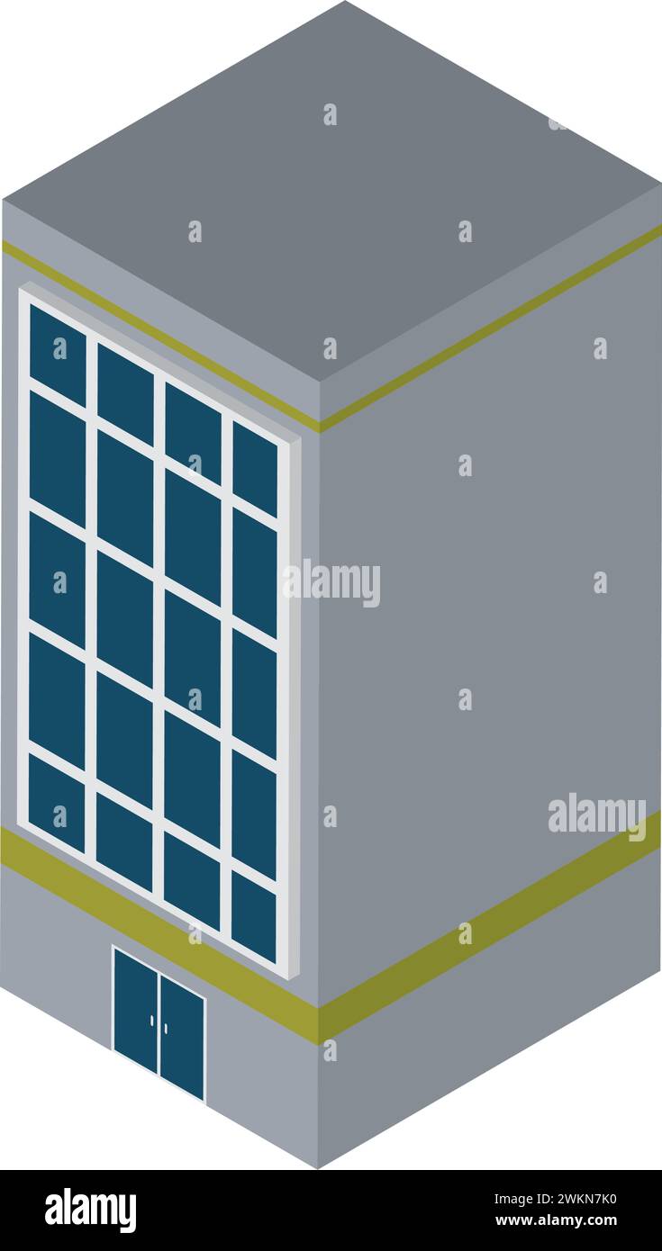 Colored isometric building icon Vector illustration Stock Vector Image ...