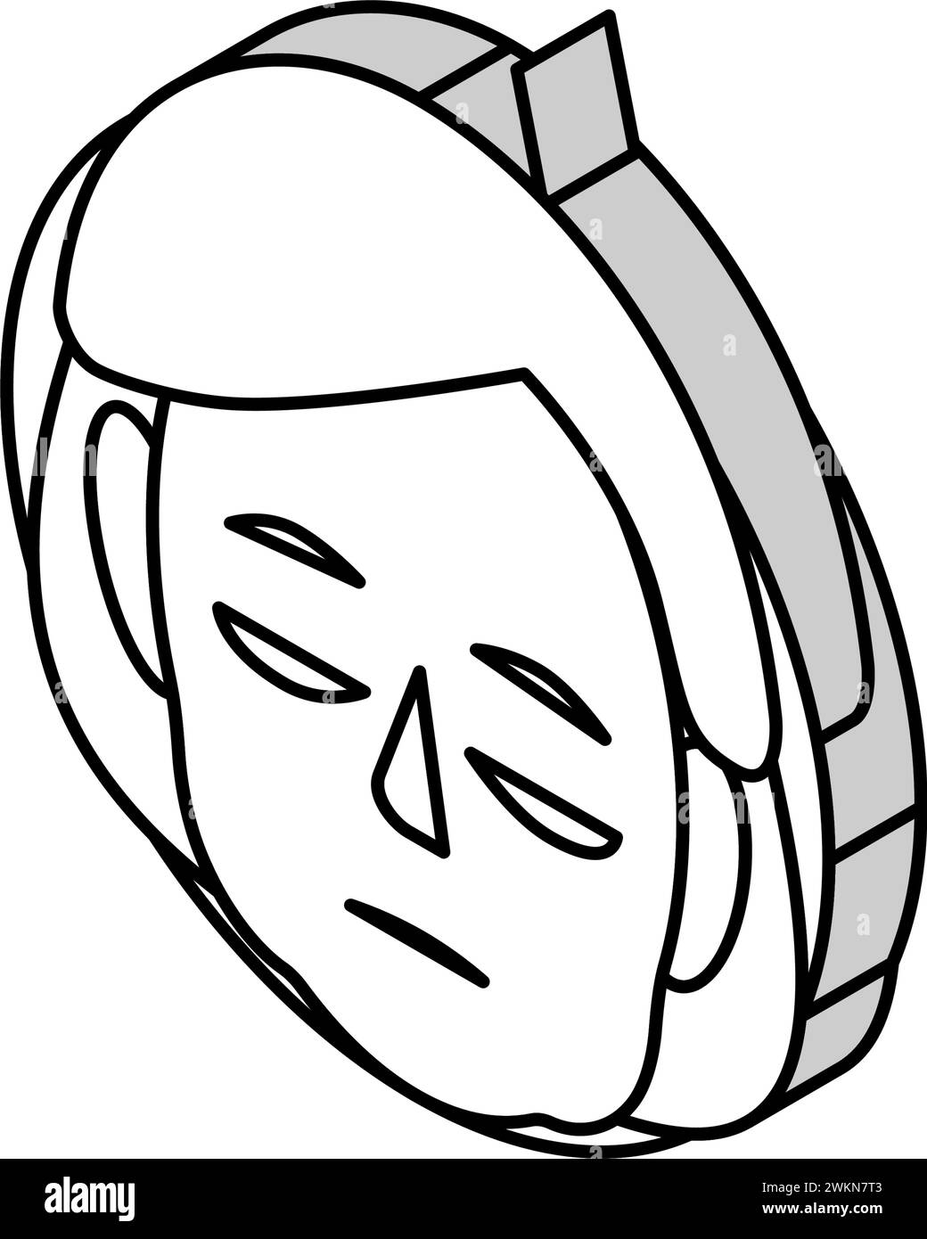 swollen face limbs disease symptom isometric icon vector illustration ...