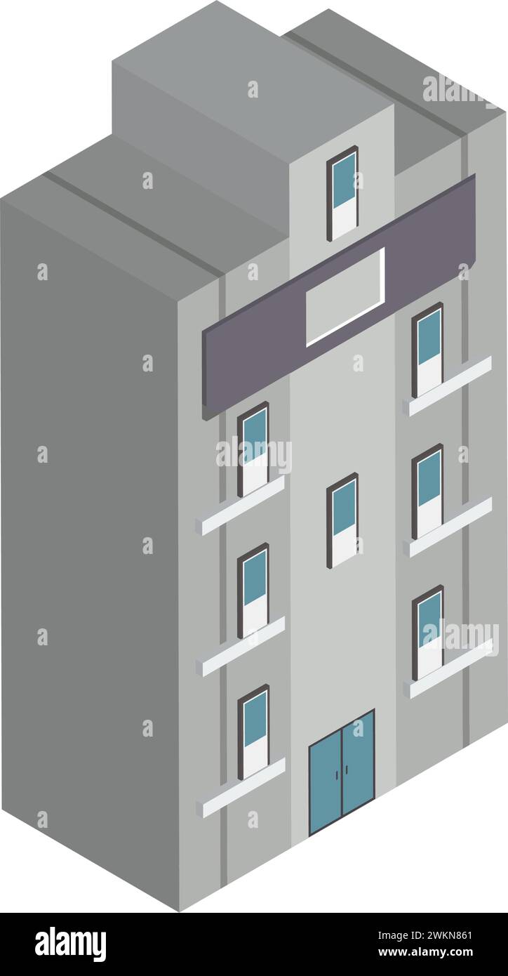 Colored isometric building icon Vector illustration Stock Vector Image ...