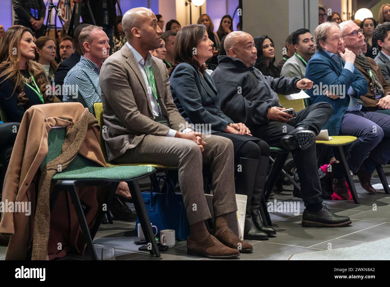 Assemblymember Clyde Vanel, Governor Kathy Hochul, Assembly Speaker ...