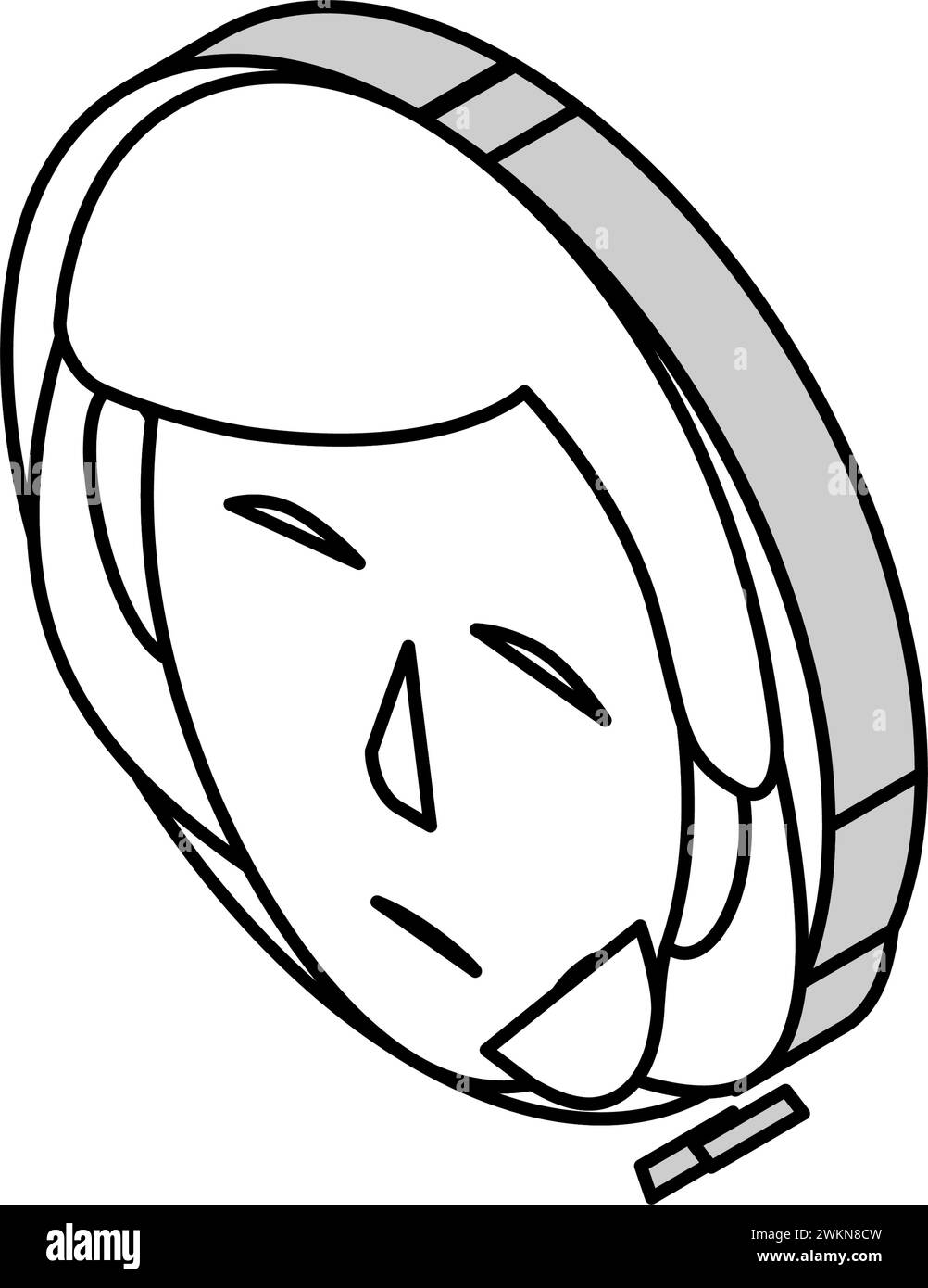 swelling face disease symptom isometric icon vector illustration Stock ...