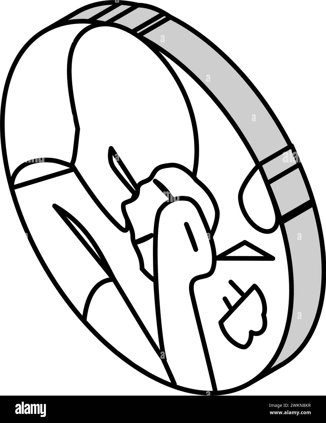 persistent cough blood disease symptom isometric icon vector ...