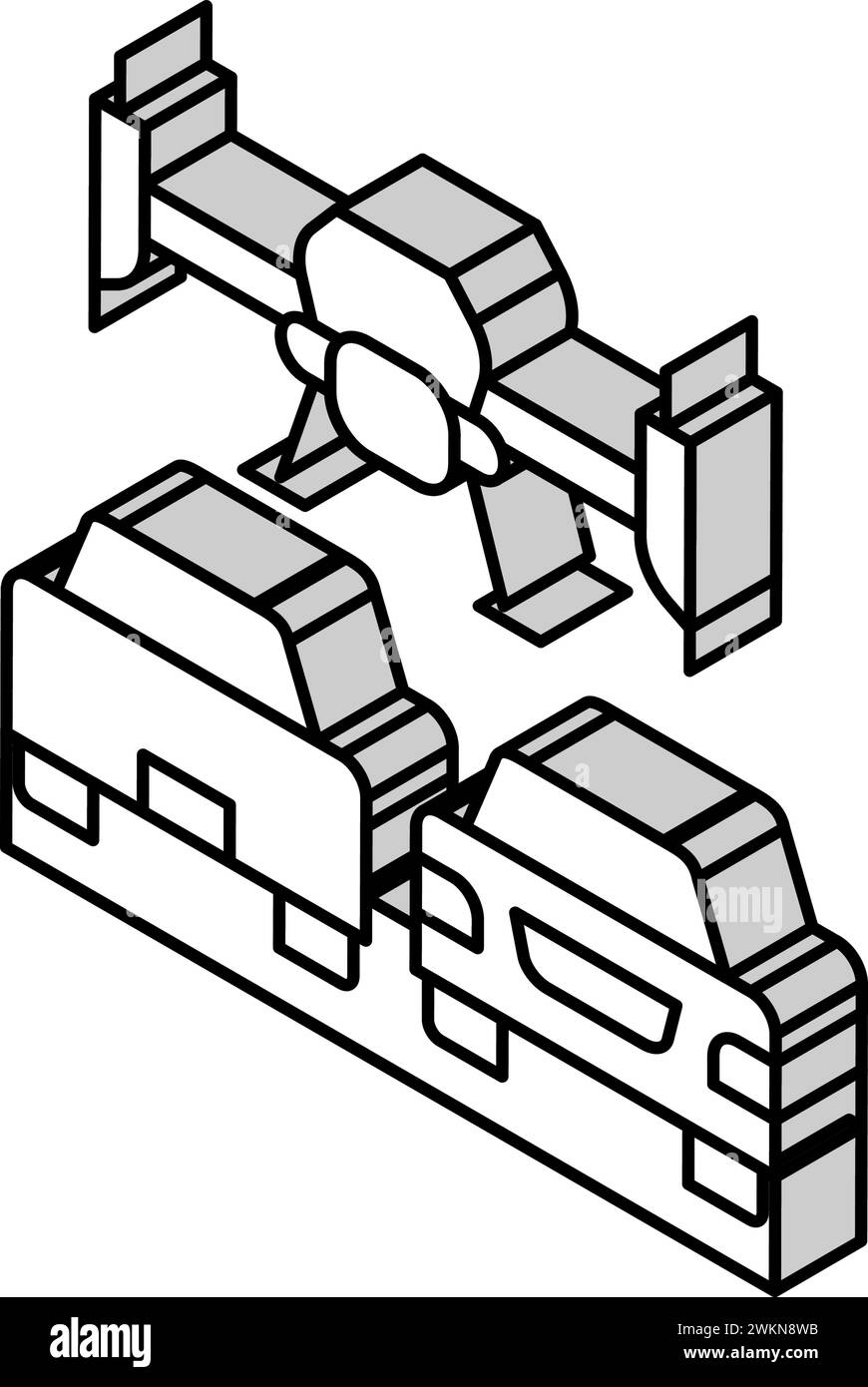 traffic monitoring drone isometric icon vector illustration Stock ...