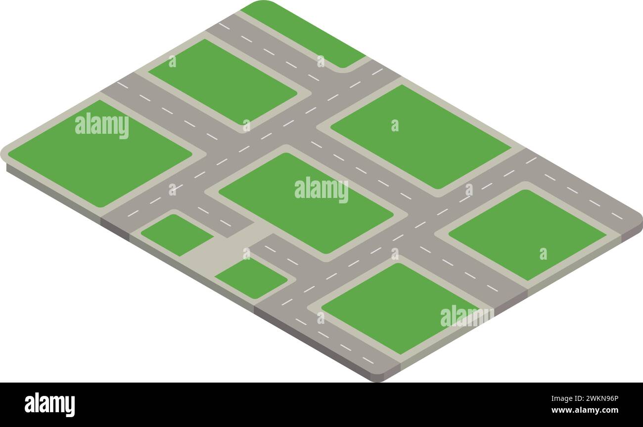 Isometric empty street Vector illustration Stock Vector Image & Art - Alamy