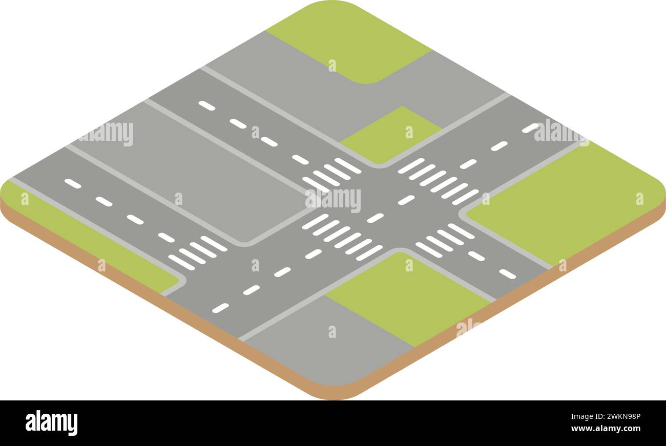 Isometric empty street Vector illustration Stock Vector Image & Art - Alamy