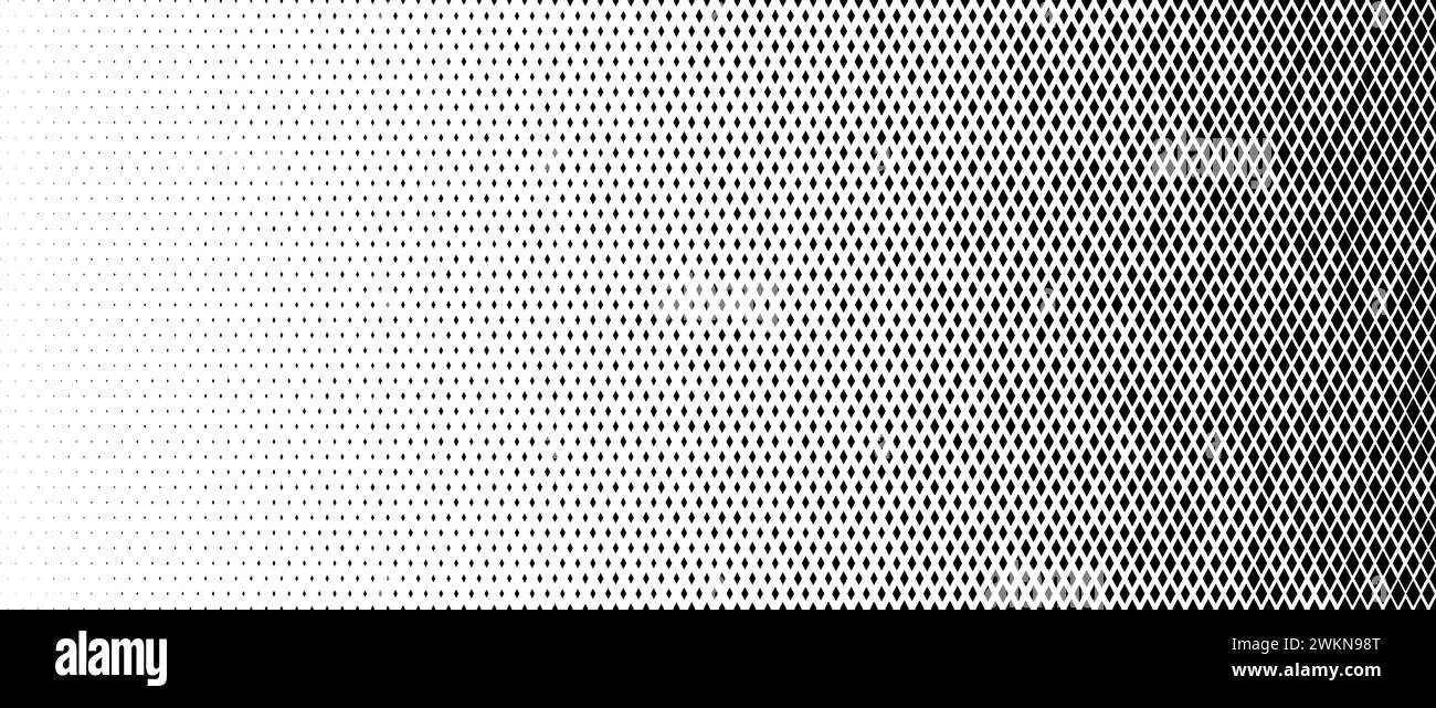 Rhombus gradient halftone texture. Diamond dots fading pattern ...