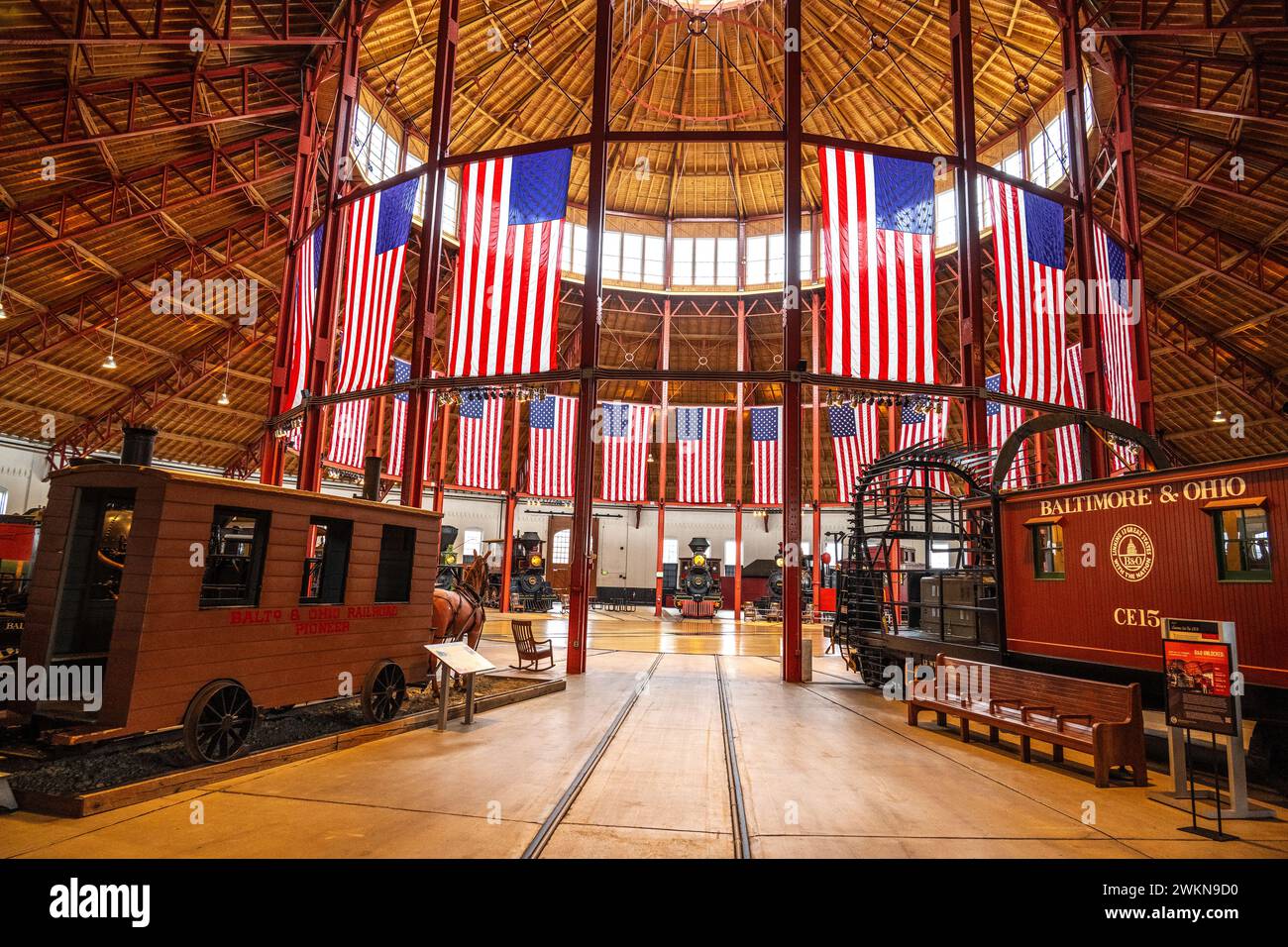 The Roundhouse at the B&O Railroad Musuem in Baltimore with historic B ...