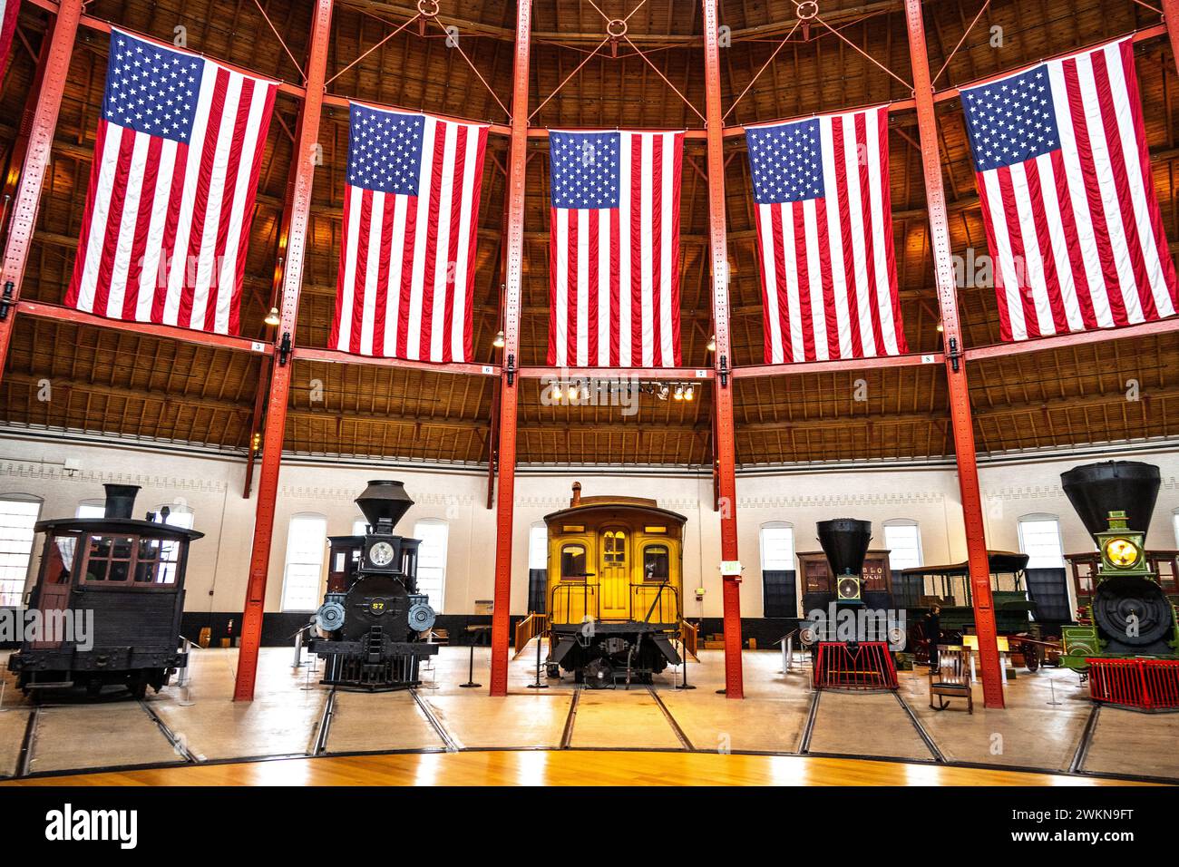 The Roundhouse at the B&O Railroad Musuem in Baltimore with historic B ...