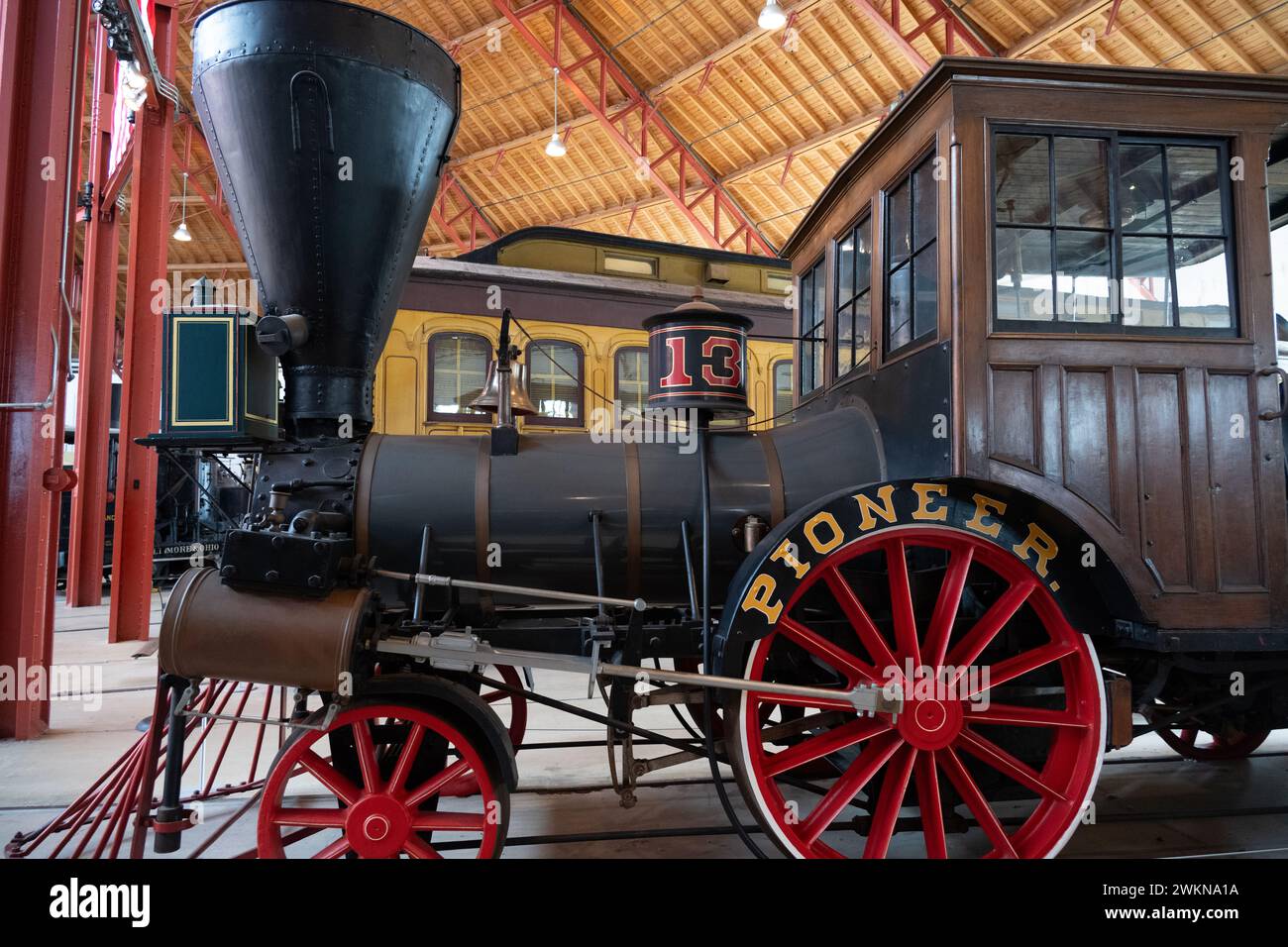 Locomotive C.V.R.R. No. 13 "Pioneer" at the B&O Railroad Museum in Baltimore. Built by Seth ...