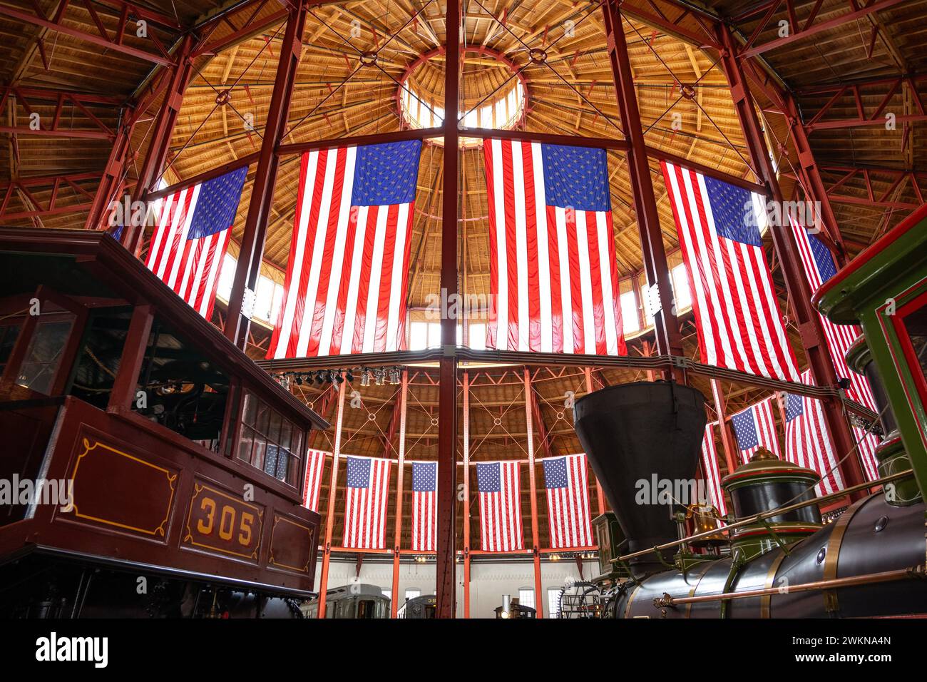 The Roundhouse at the B&O Railroad Musuem in Baltimore with historic B ...