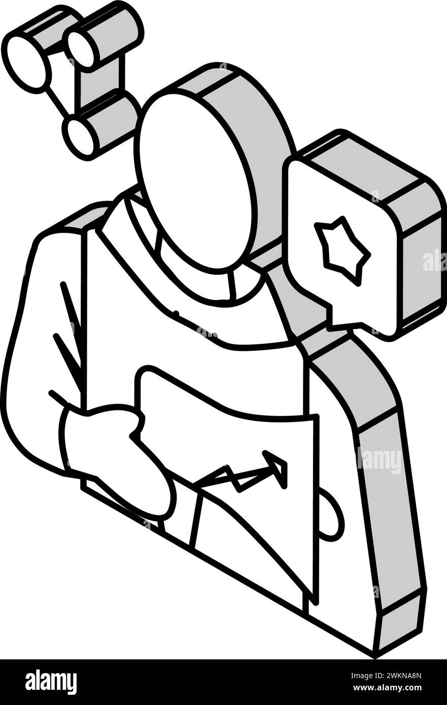 influencer collaboration social media isometric icon vector ...