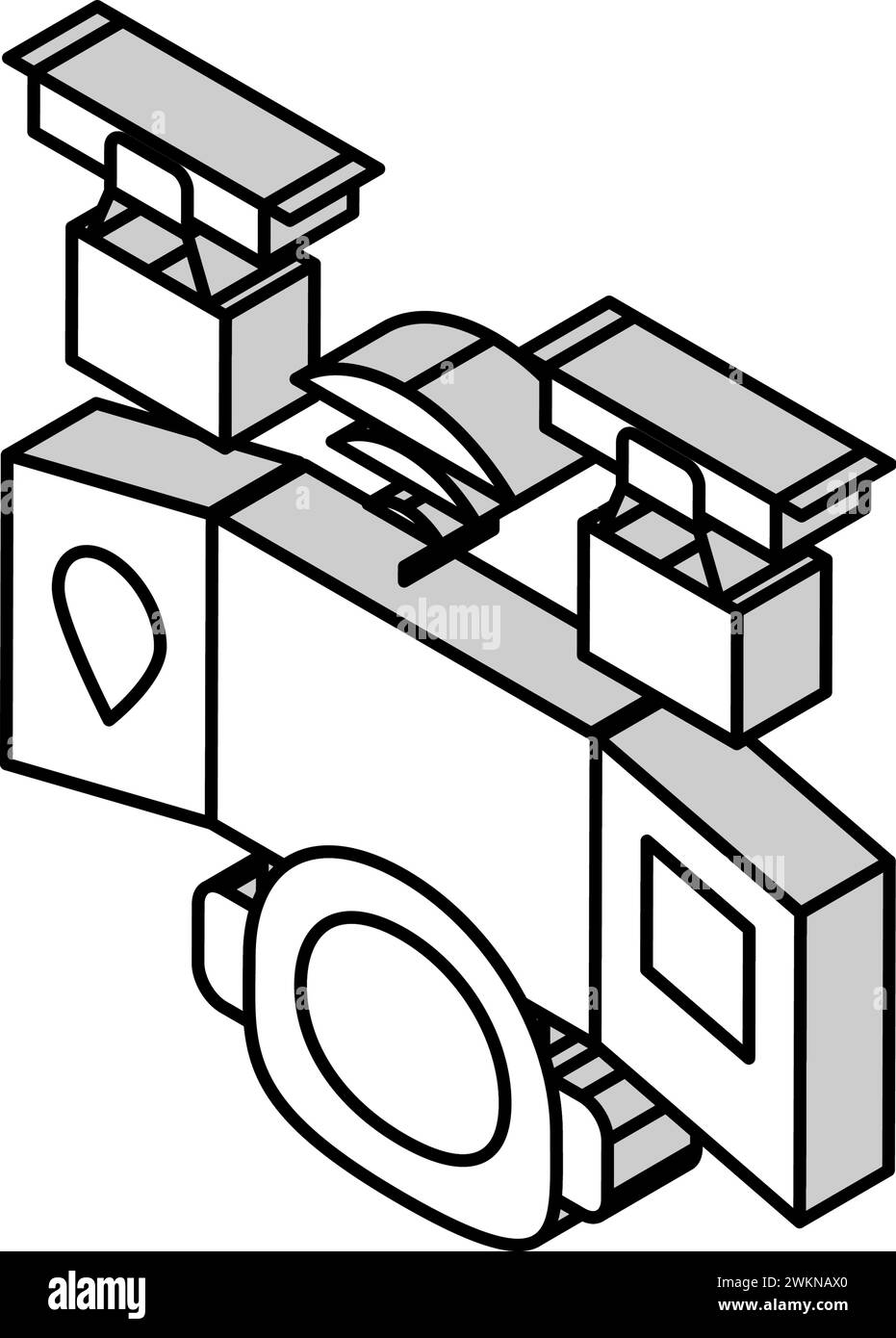 remote monitoring autonomous delivery isometric icon vector ...
