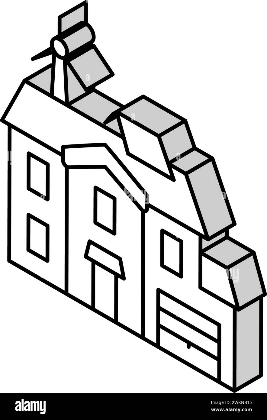 building energy efficient isometric icon vector illustration Stock ...