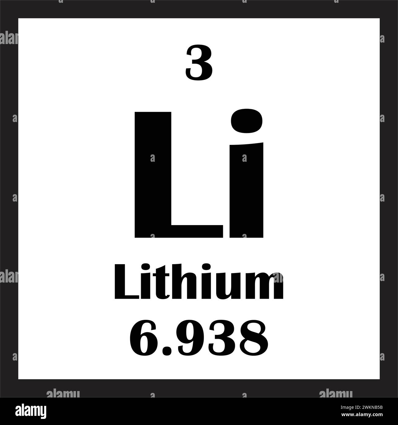 Lithium element symbol atomic Cut Out Stock Images & Pictures - Alamy