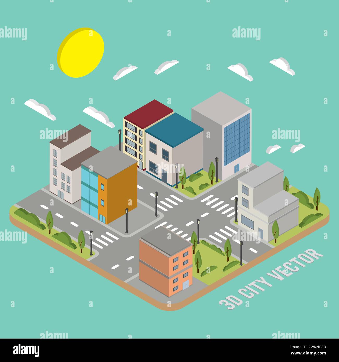 Isometric cityscape buildings Vector Stock Vector Image & Art - Alamy