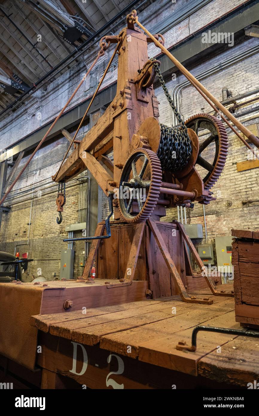 Derrick Crane No. D-2 at the B&O Railroad Museum. Used to clear train ...