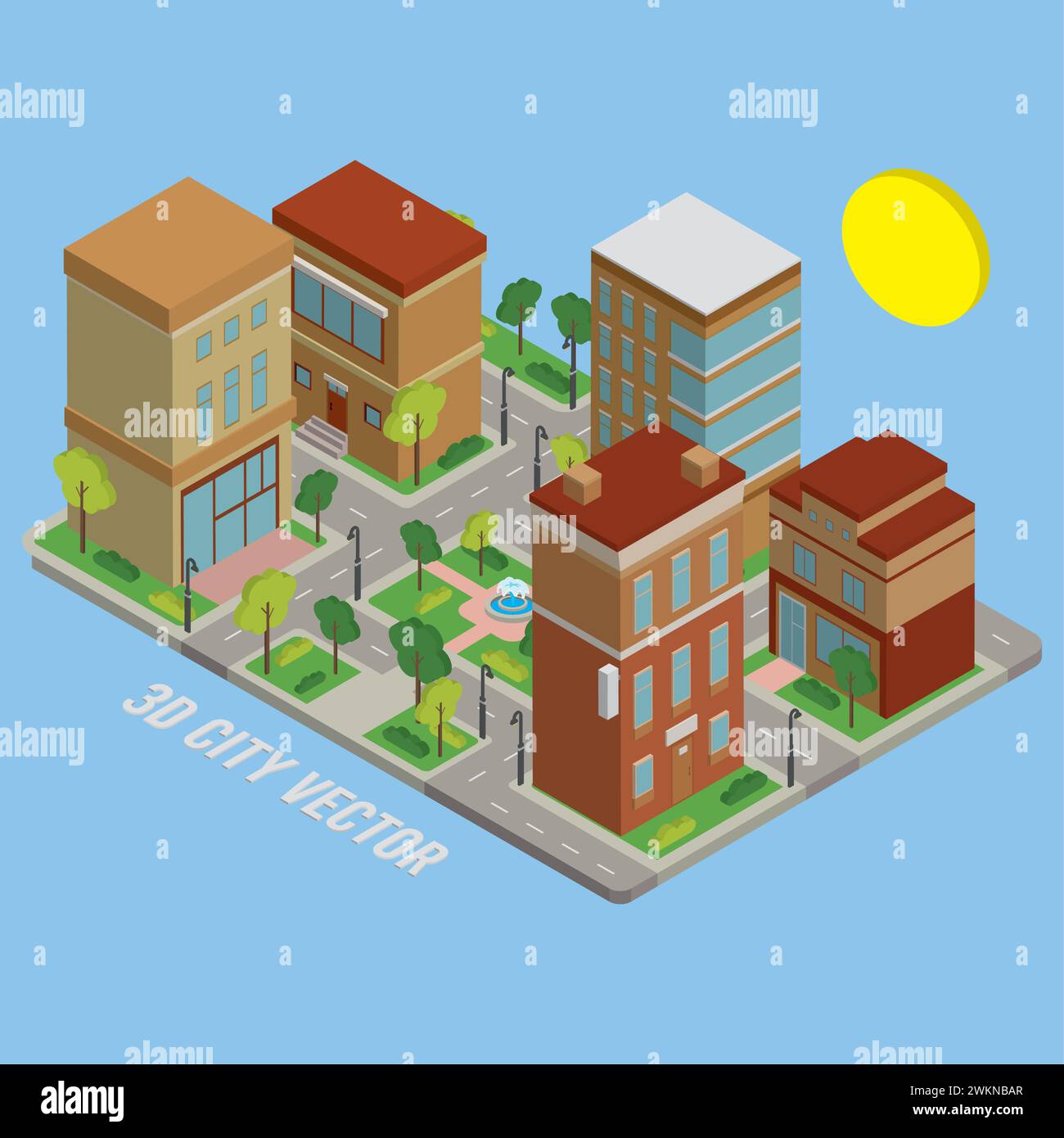 Isometric cityscape buildings Vector Stock Vector Image & Art - Alamy
