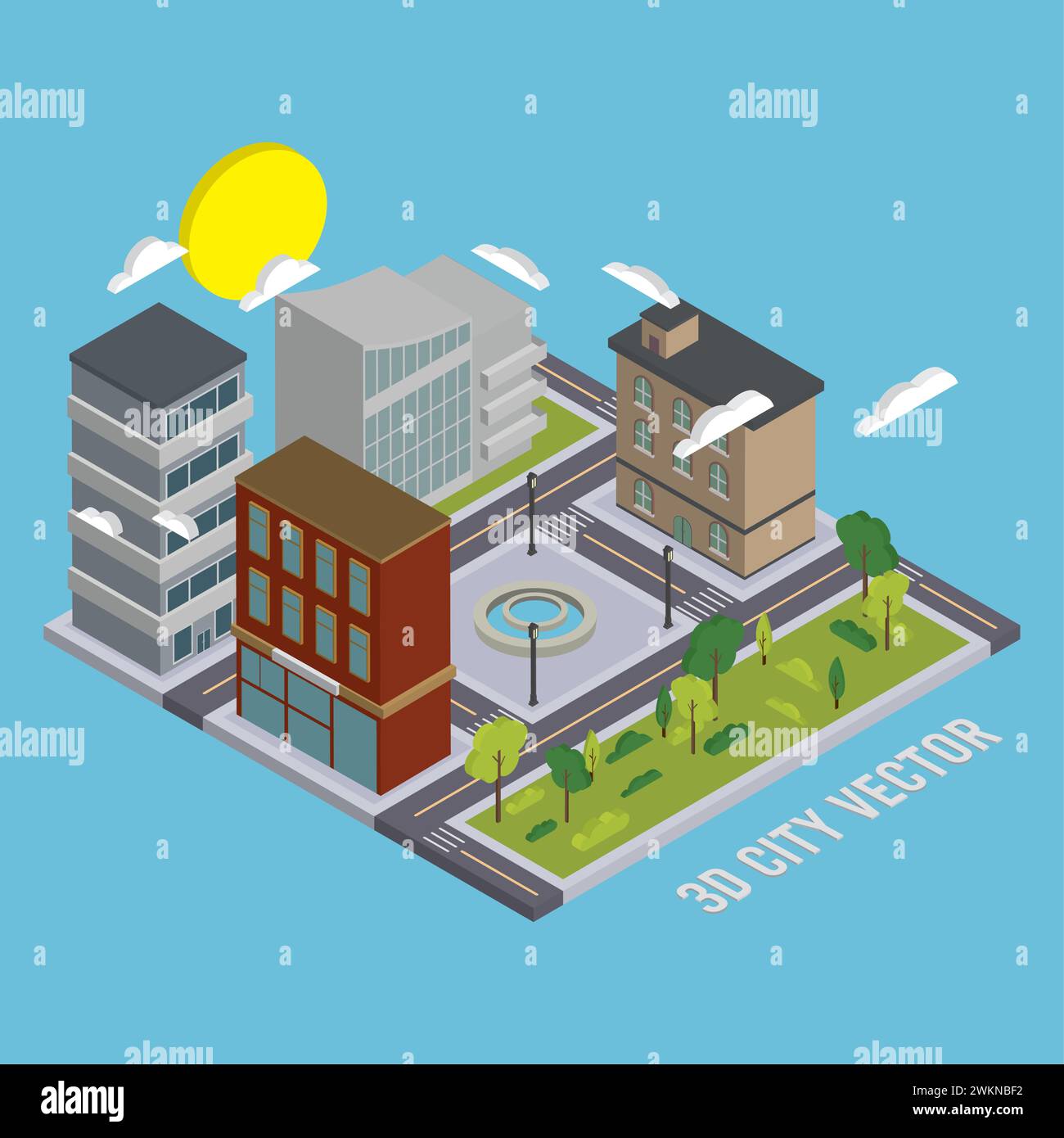 Isometric cityscape buildings Vector Stock Vector Image & Art - Alamy