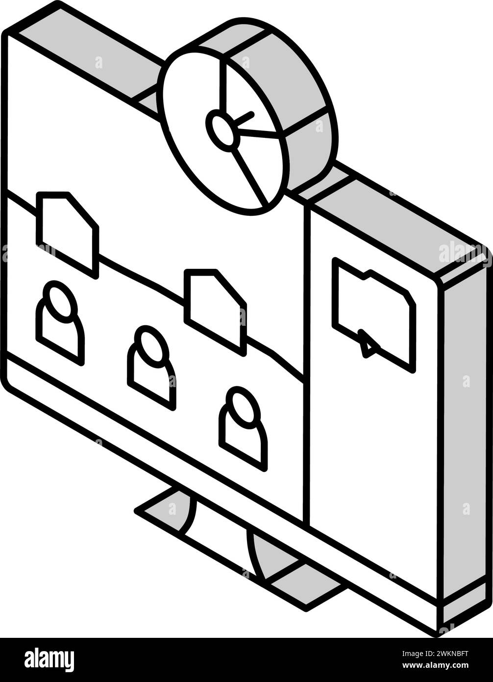 optimization game development isometric icon vector illustration Stock ...