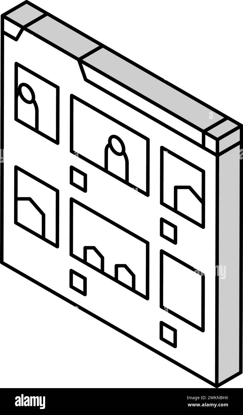 storyboard creation game development isometric icon vector illustration ...