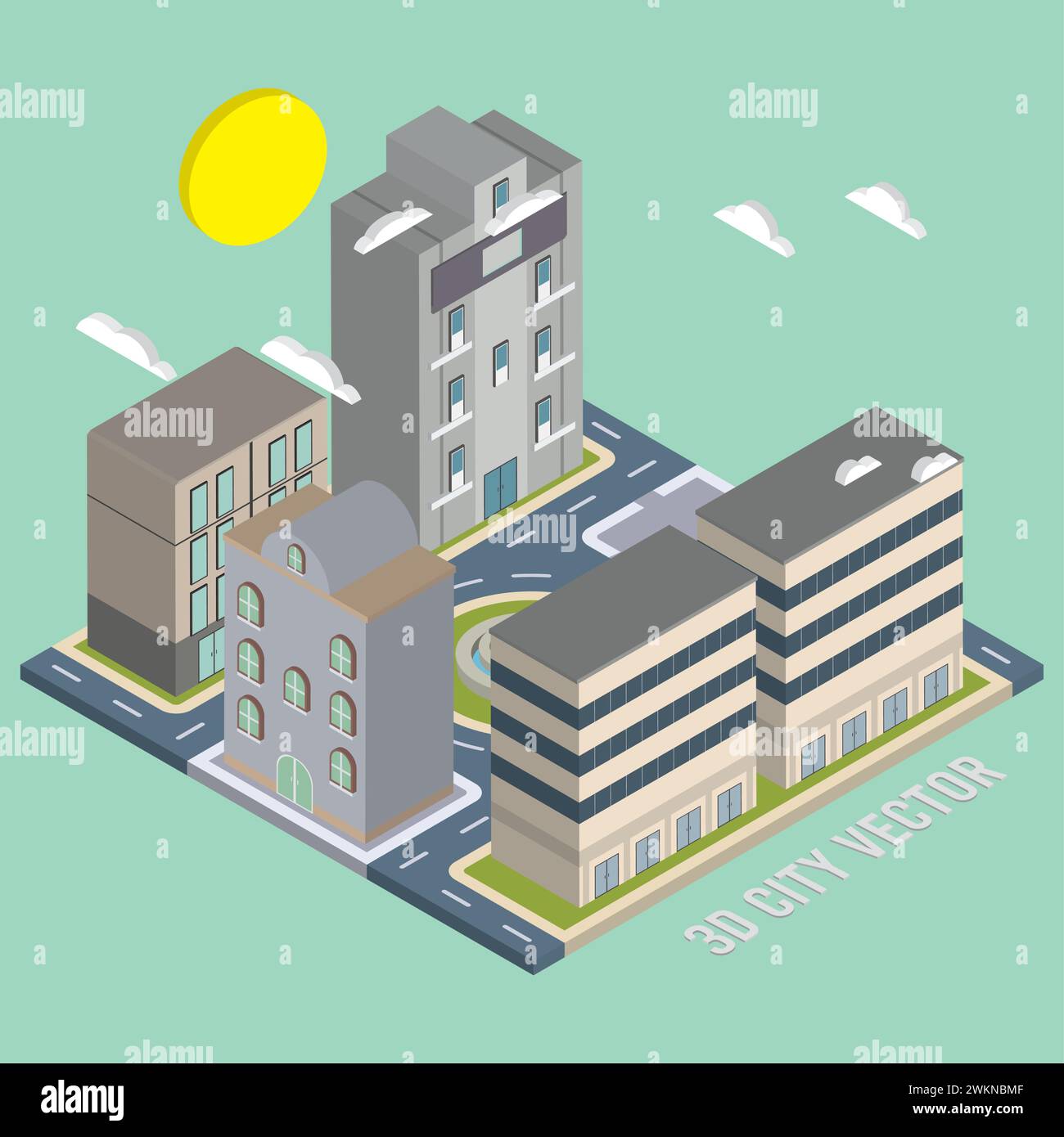 Isometric cityscape buildings Vector Stock Vector Image & Art - Alamy