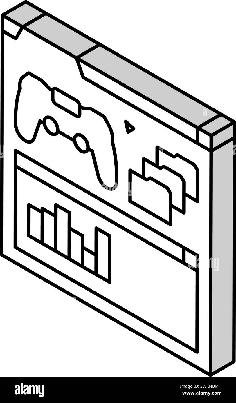 analytics game development isometric icon vector illustration Stock ...