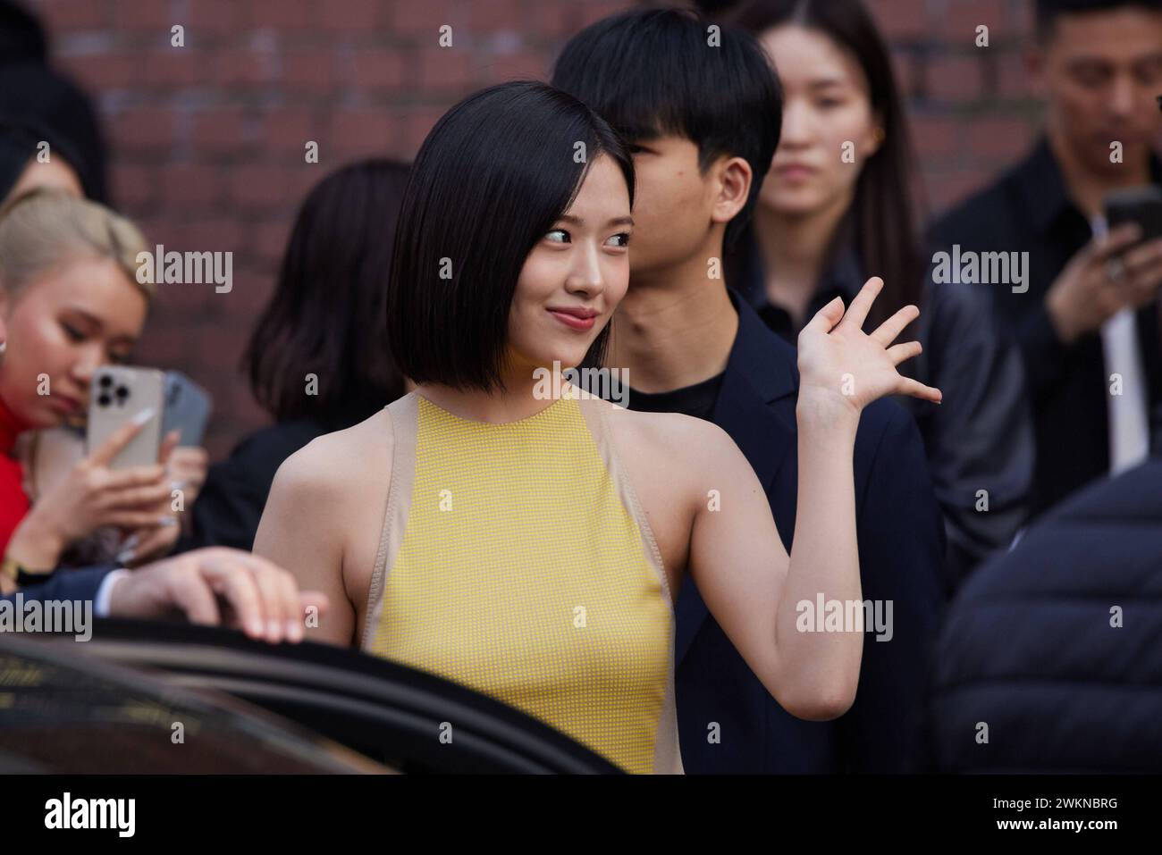 News - FENDI - FW 24-25 - Celebrity arrivals and street style An Ju-Jin attends the Fendi ...