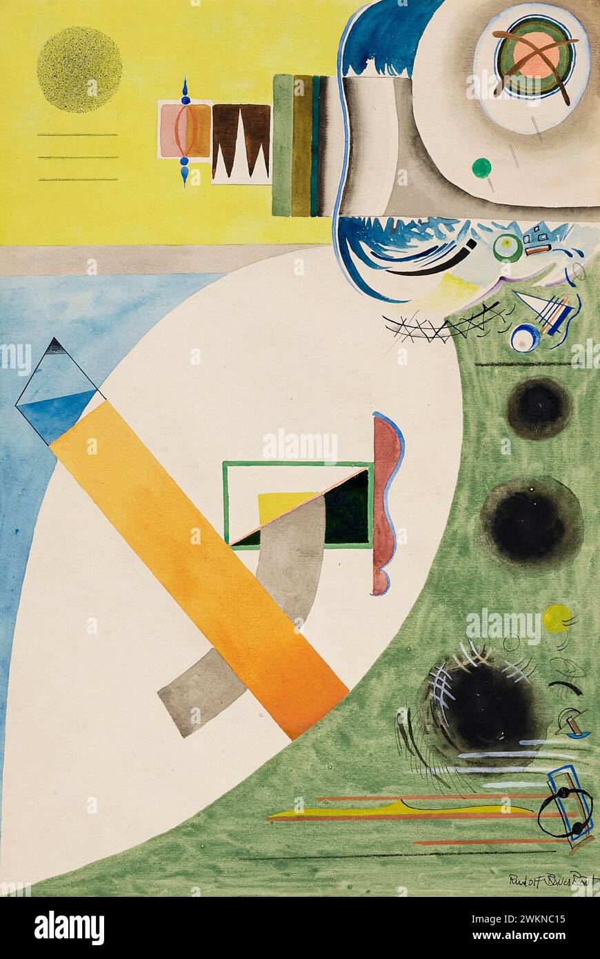 RB0551 - Serioso work by German painter Rudolf Bauer circa 1923 Stock ...