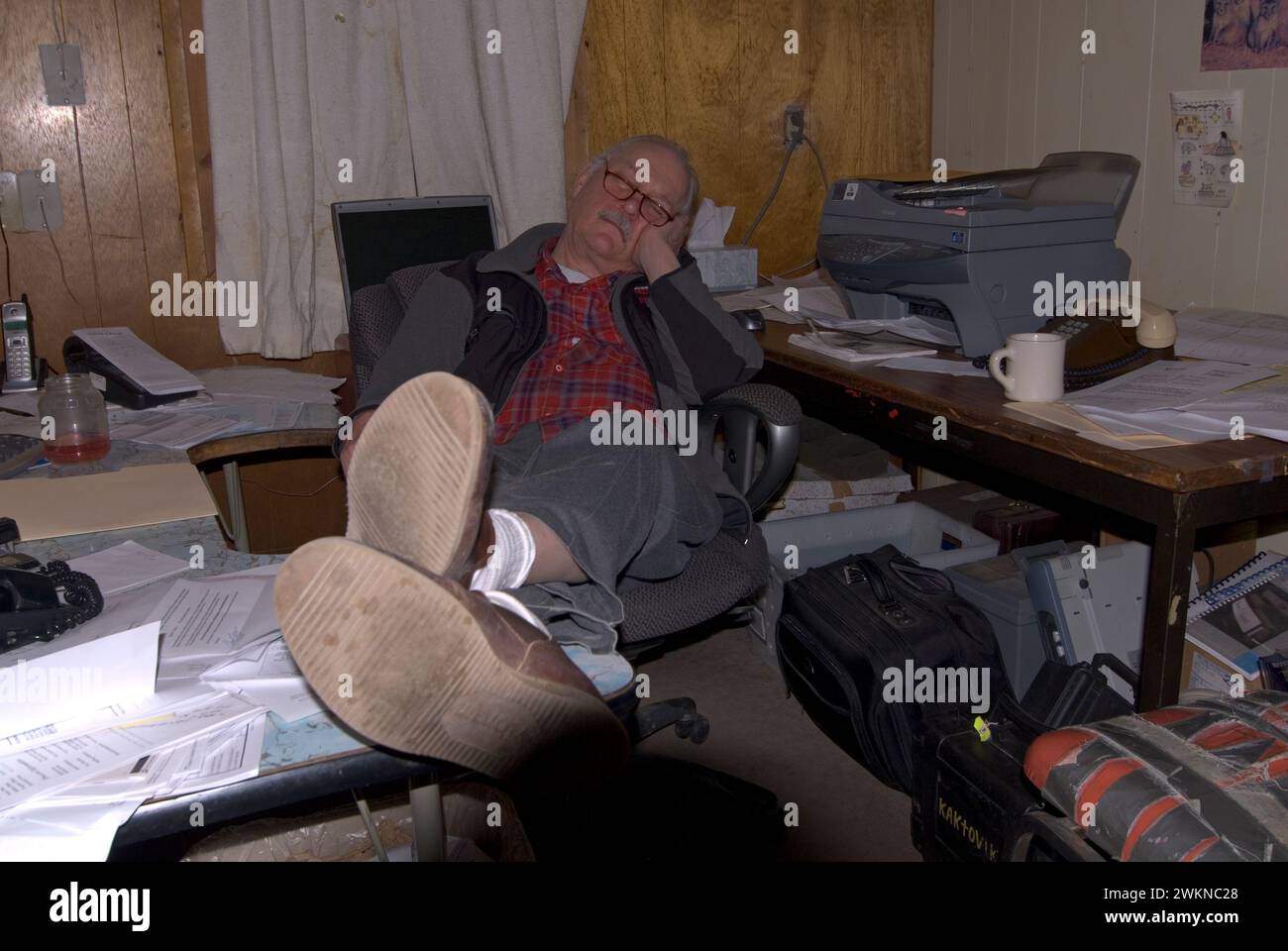 Famous Alaska hall of fame pilot Walt Audi sleeping at the Waldo Arms ...