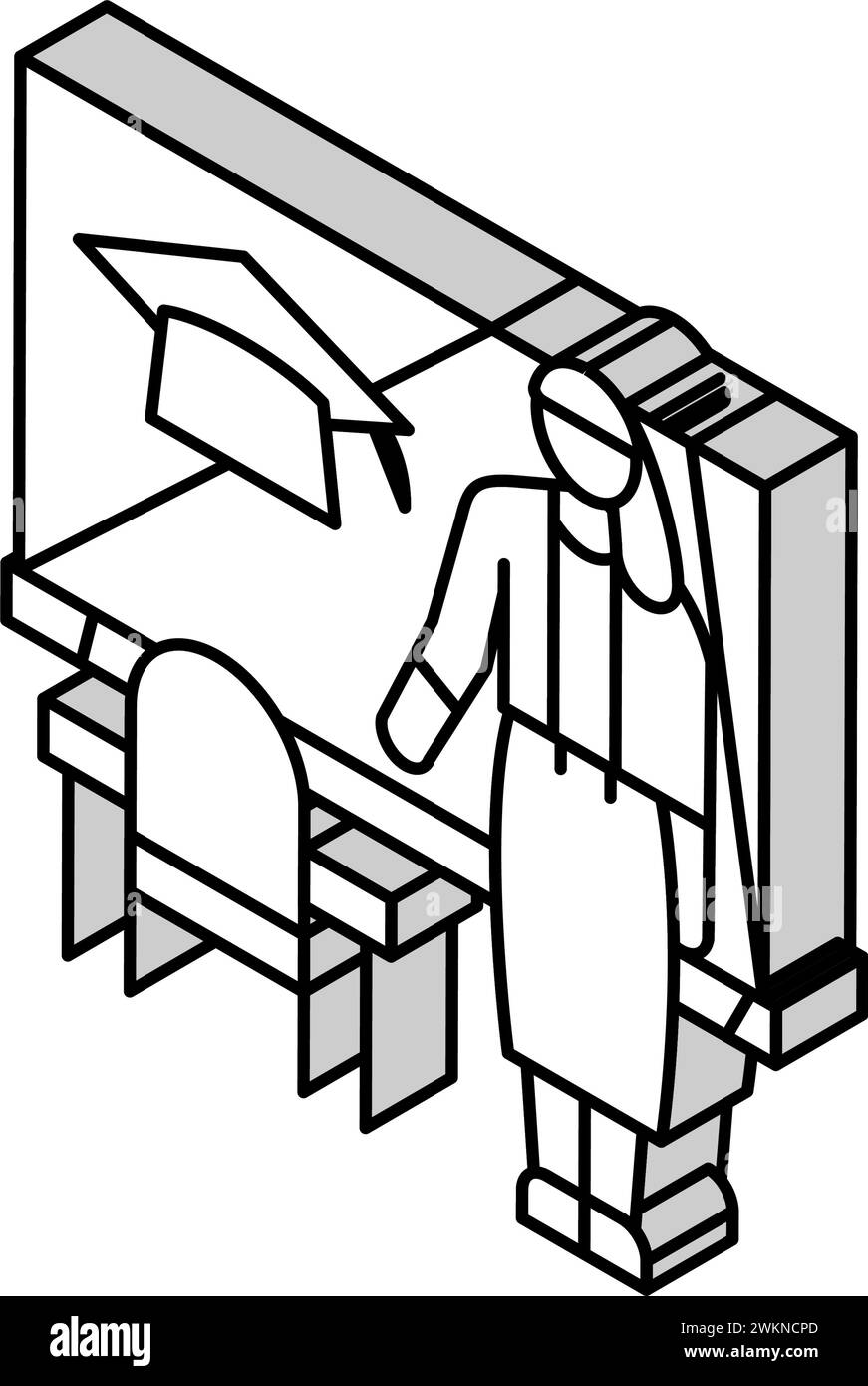 classroom management primary school isometric icon vector illustration ...
