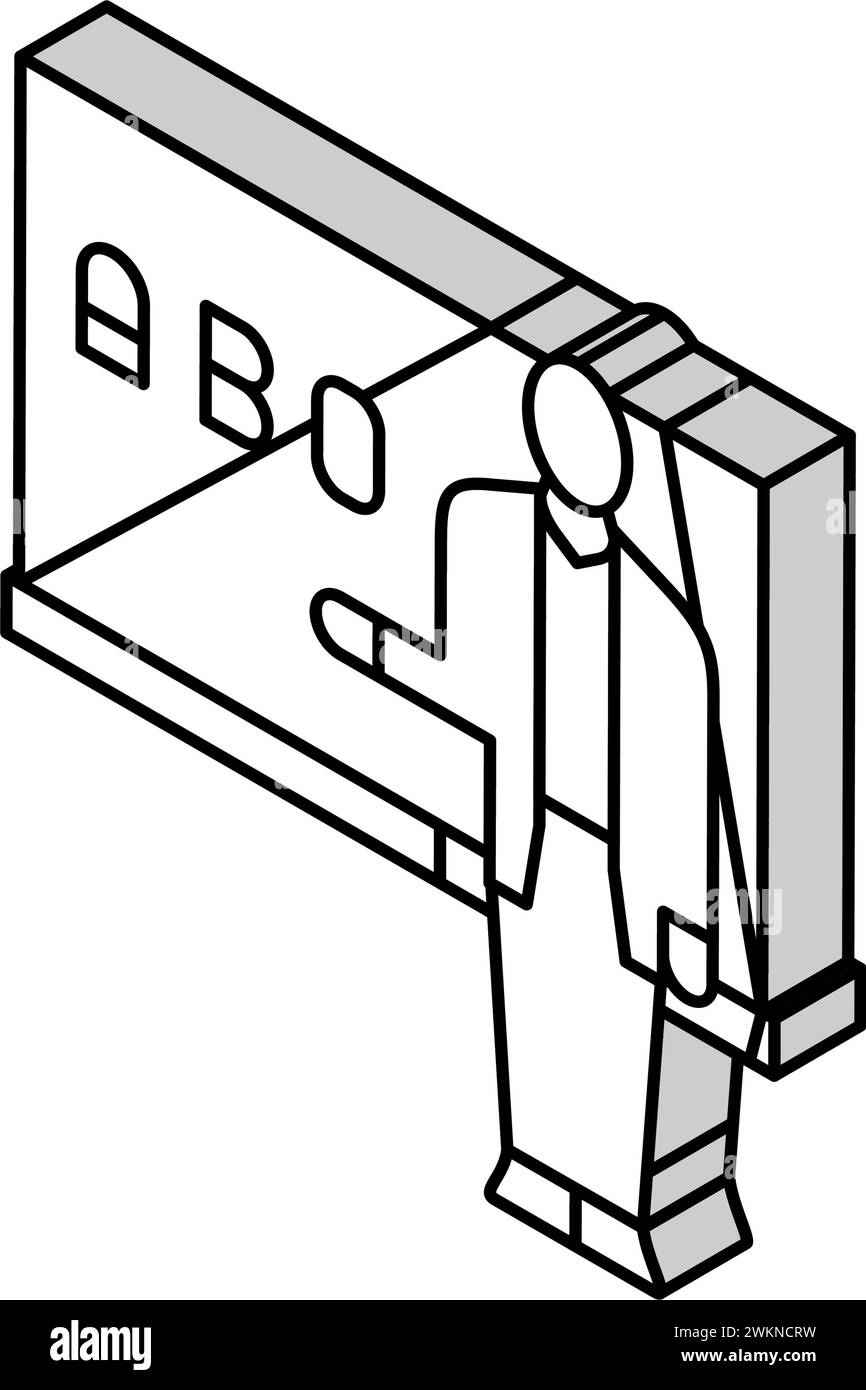 alphabet learning primary school isometric icon vector illustration ...